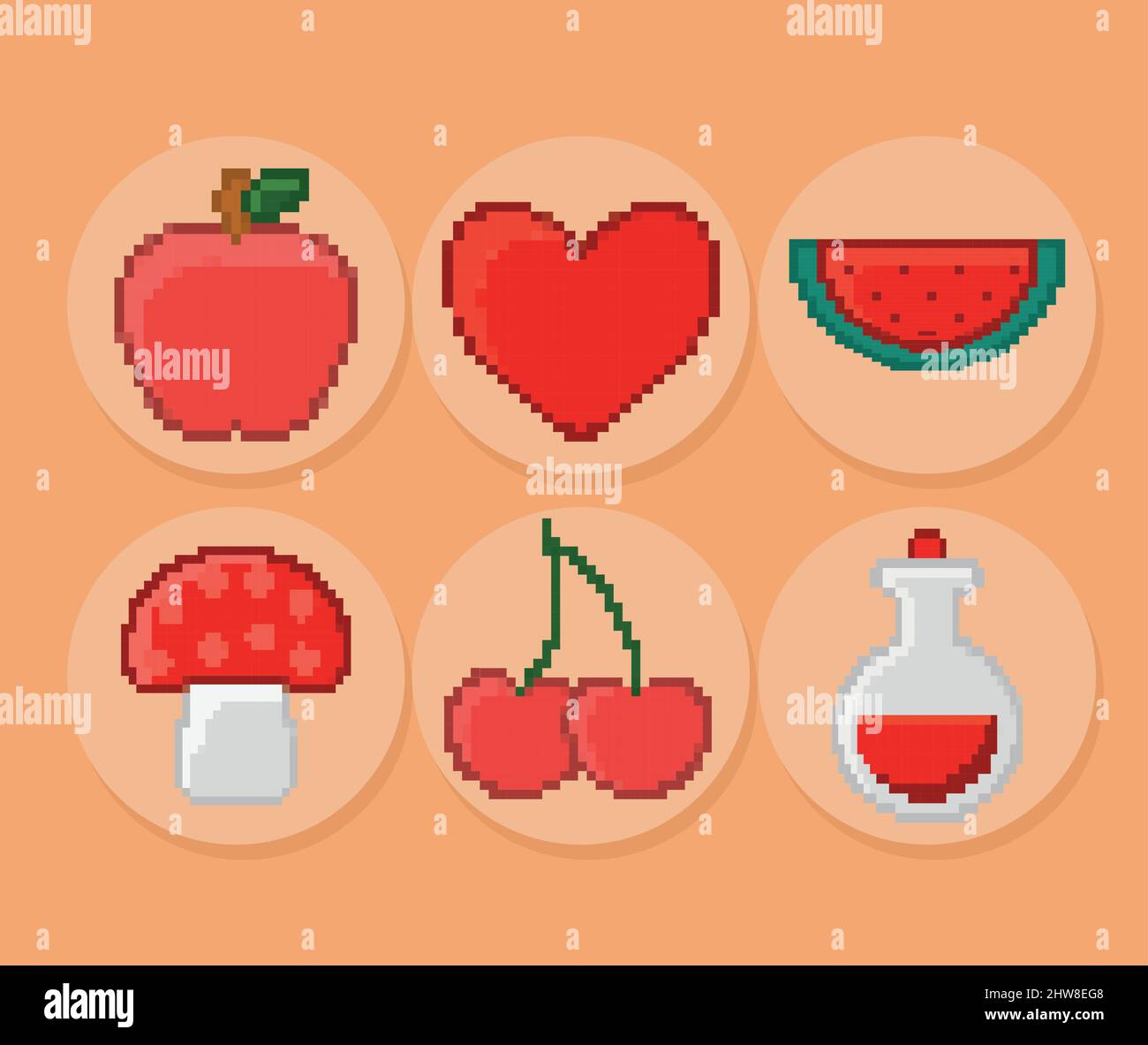 six pixelated items Stock Vector Image & Art - Alamy