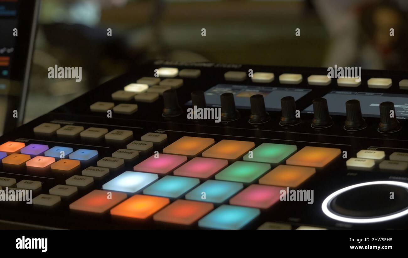 Sound music mixer control panel. Recording Studio. music concept ...