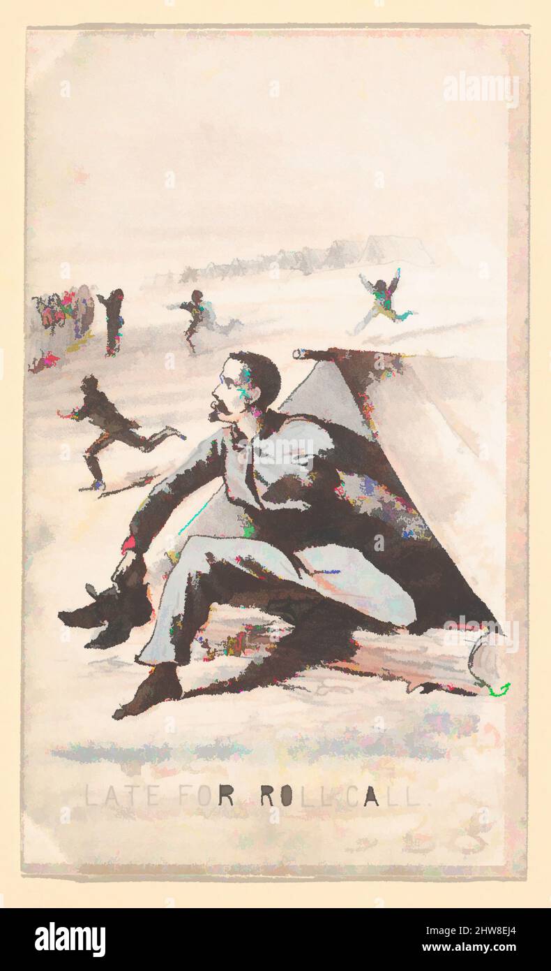 Art inspired by Life in Camp, Part 1: Late for Roll Call, 1864, Color ...