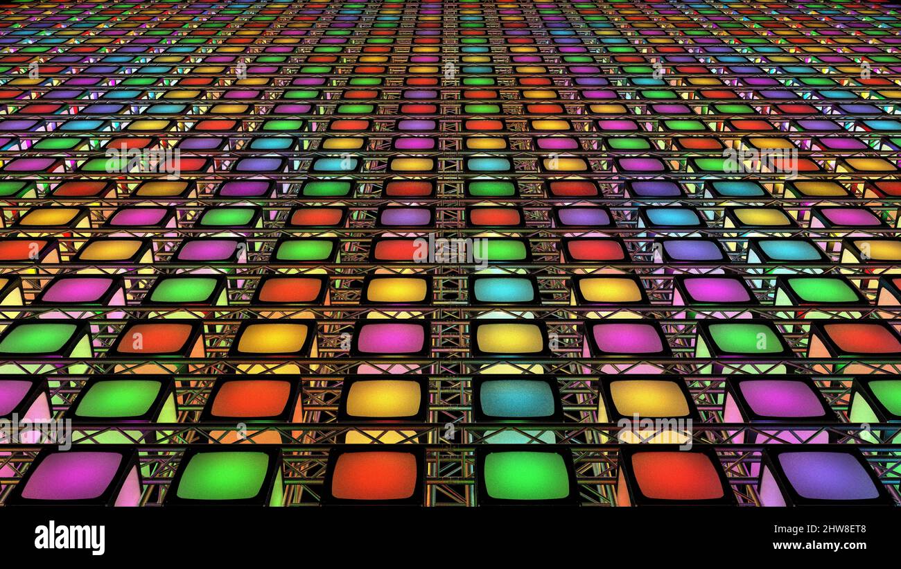 Stage Light Boxes. Green screen background. 3d Rendering. Virtual set ...