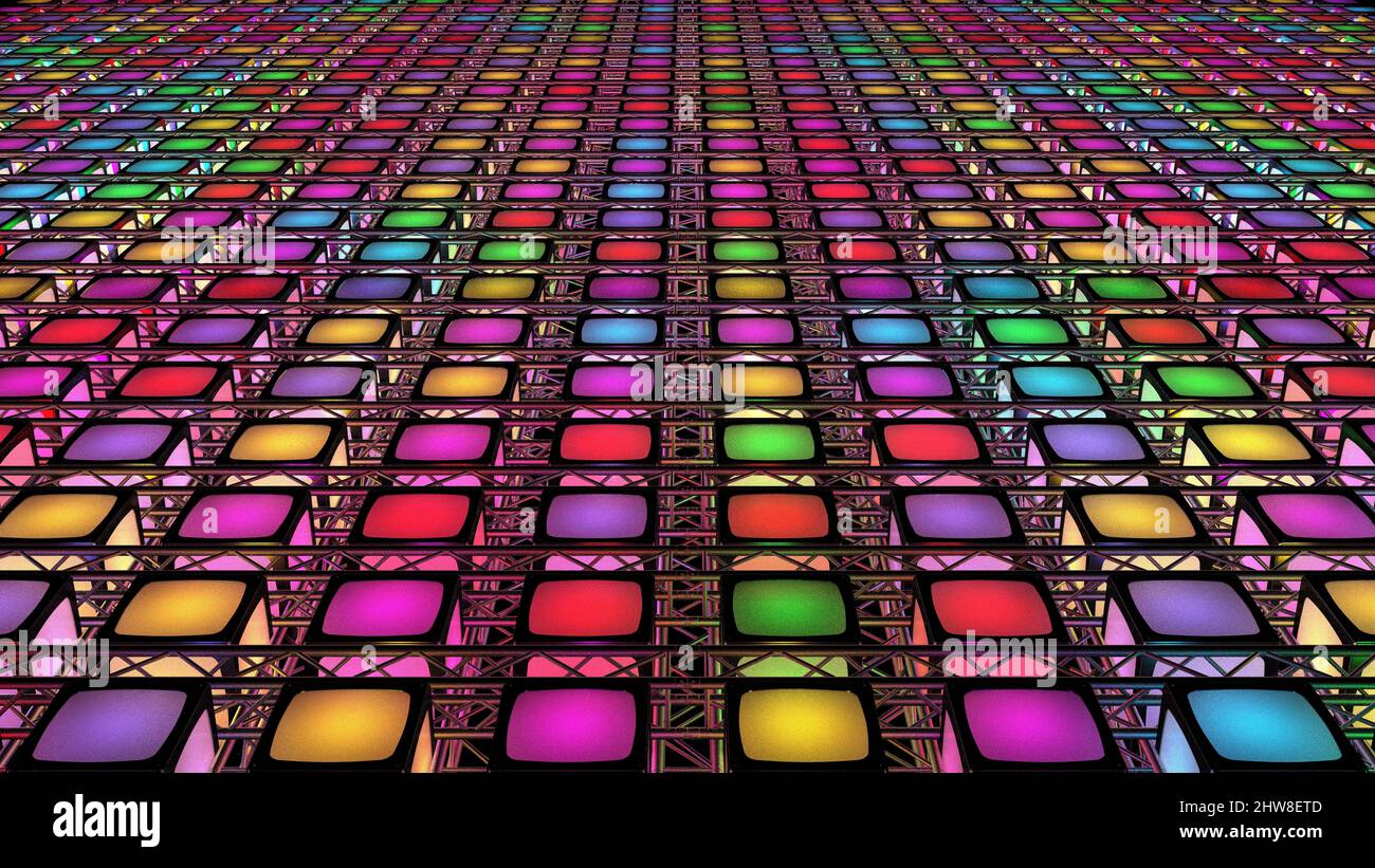 Stage Light Boxes. Green screen background. 3d Rendering. Virtual set ...