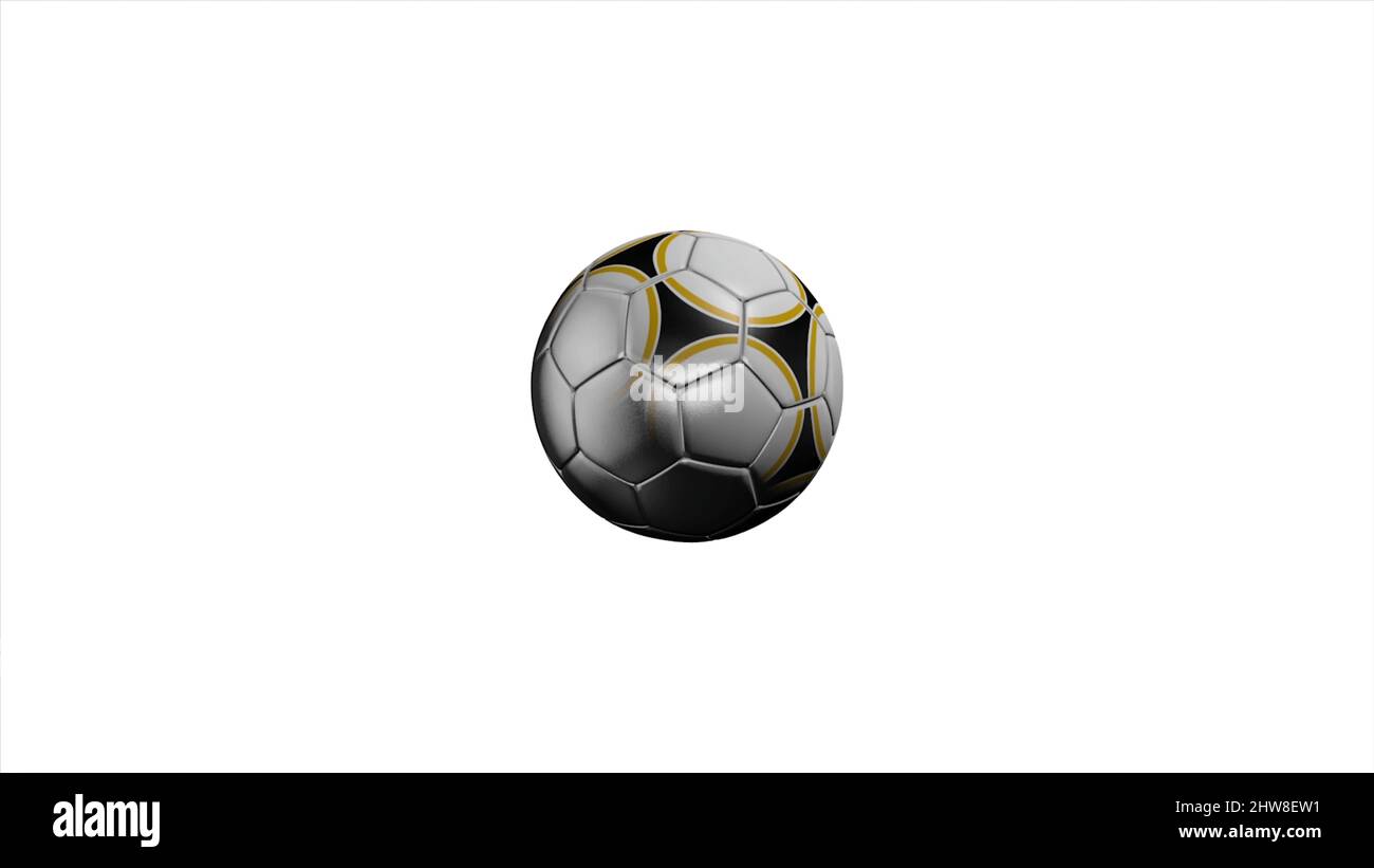 Realistic leather soccer ball rotating on the white background ...