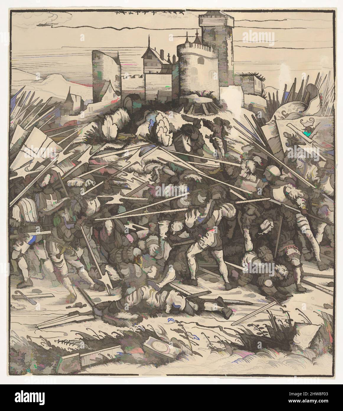 Art inspired by The Battle Near Naples, from Der Weisskunig, printed ...