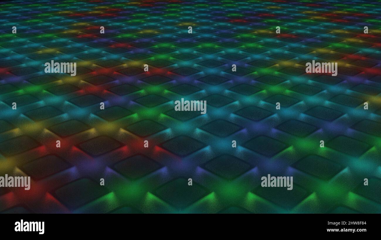 Stage Light Boxes. Green screen background. 3d Rendering. Virtual set ...