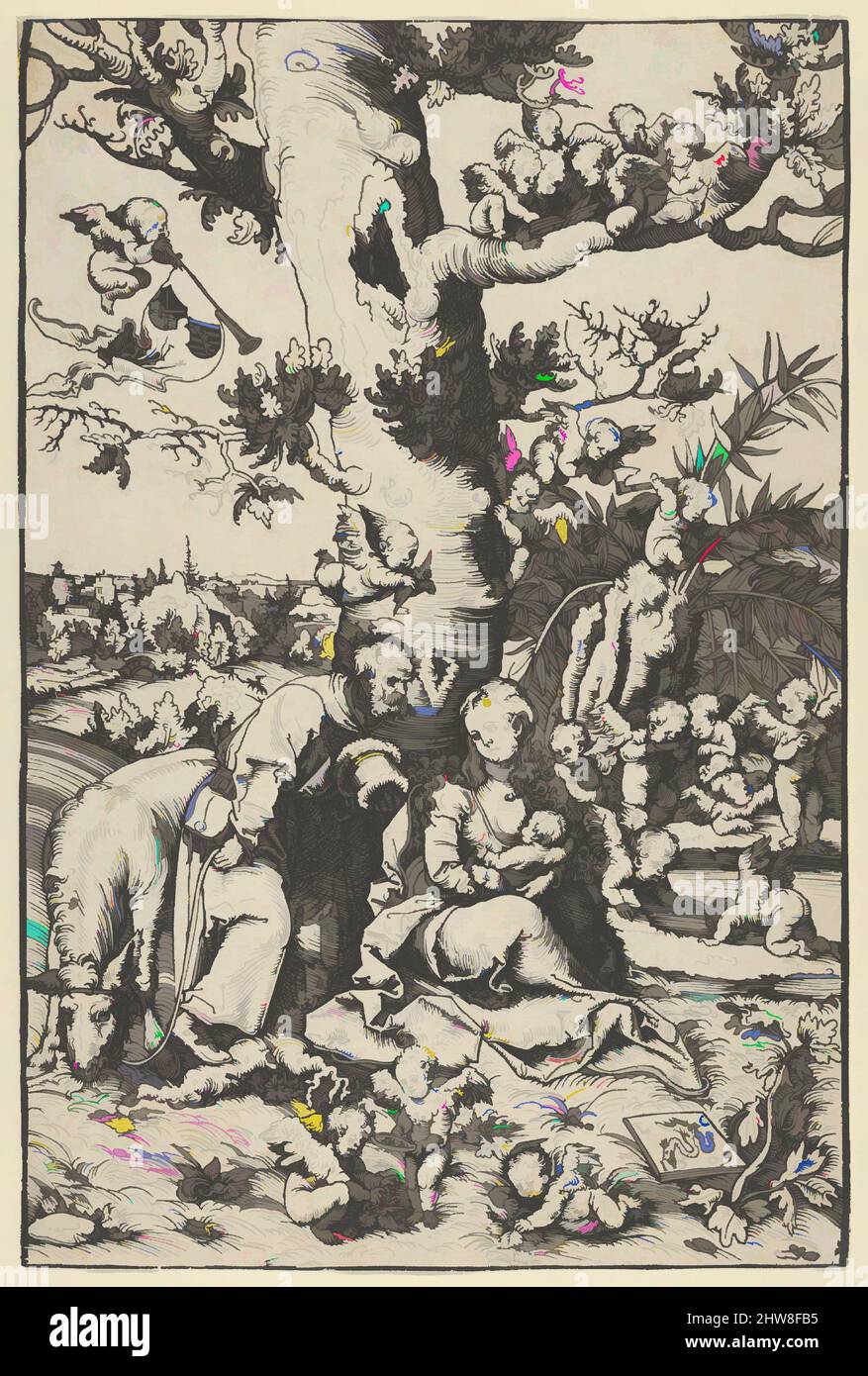 Art inspired by Rest on the Flight into Egypt, 1509, Woodblock, Sheet: 11 1/4 × 7 1/2 in. (28.6 ...