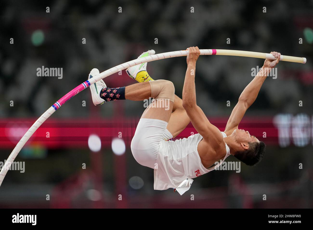 Ernest John Obiena participating in the Tokyo 2020 Olympics in the pole ...
