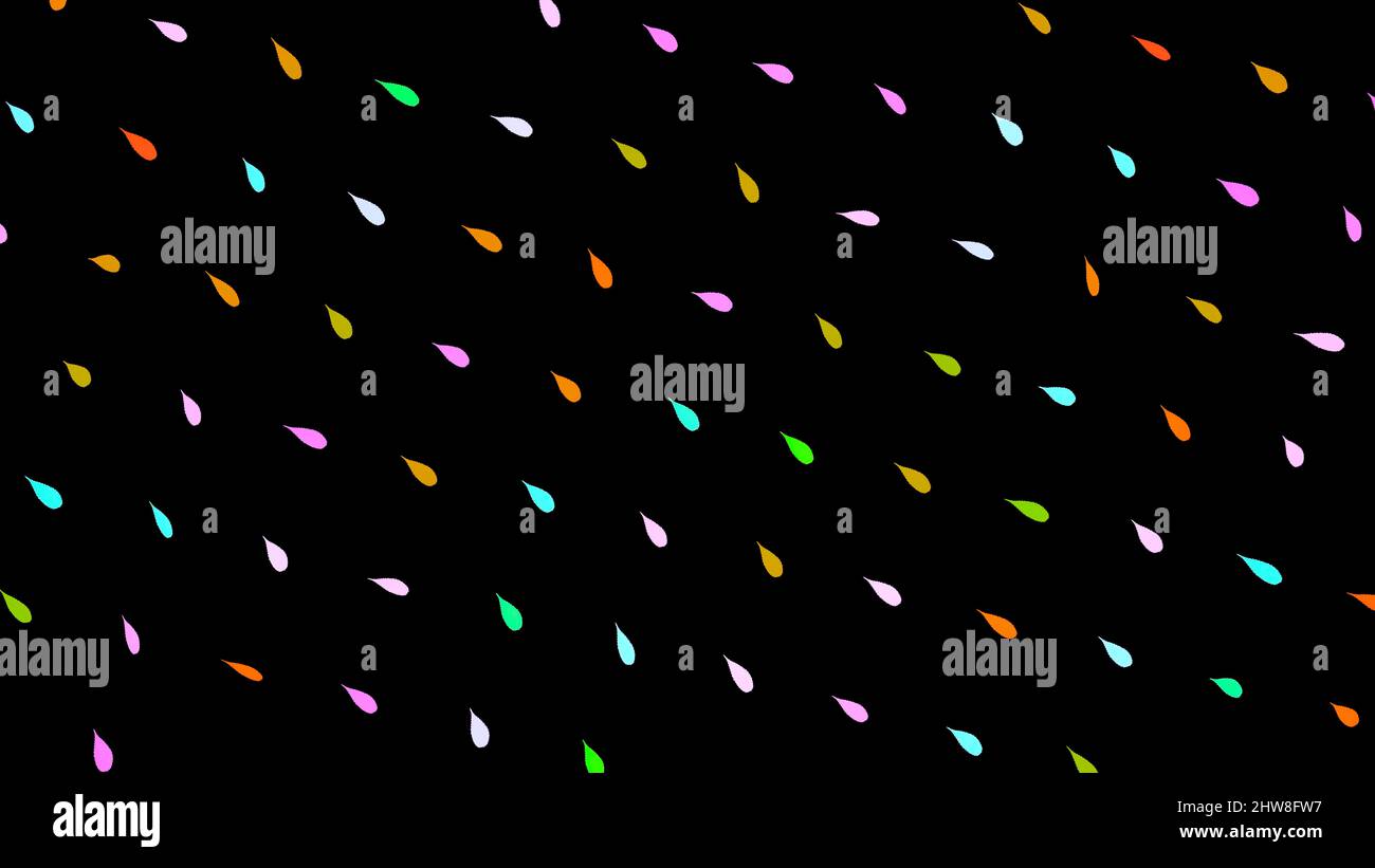 Background of rotating colorful leaves on black backdrop. Animation ...