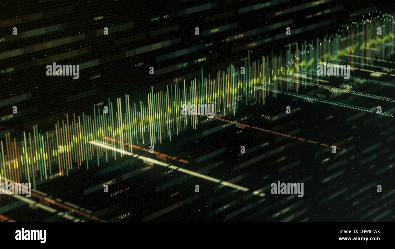 Abstract background with music track and numbers. Animation. Abstract ...