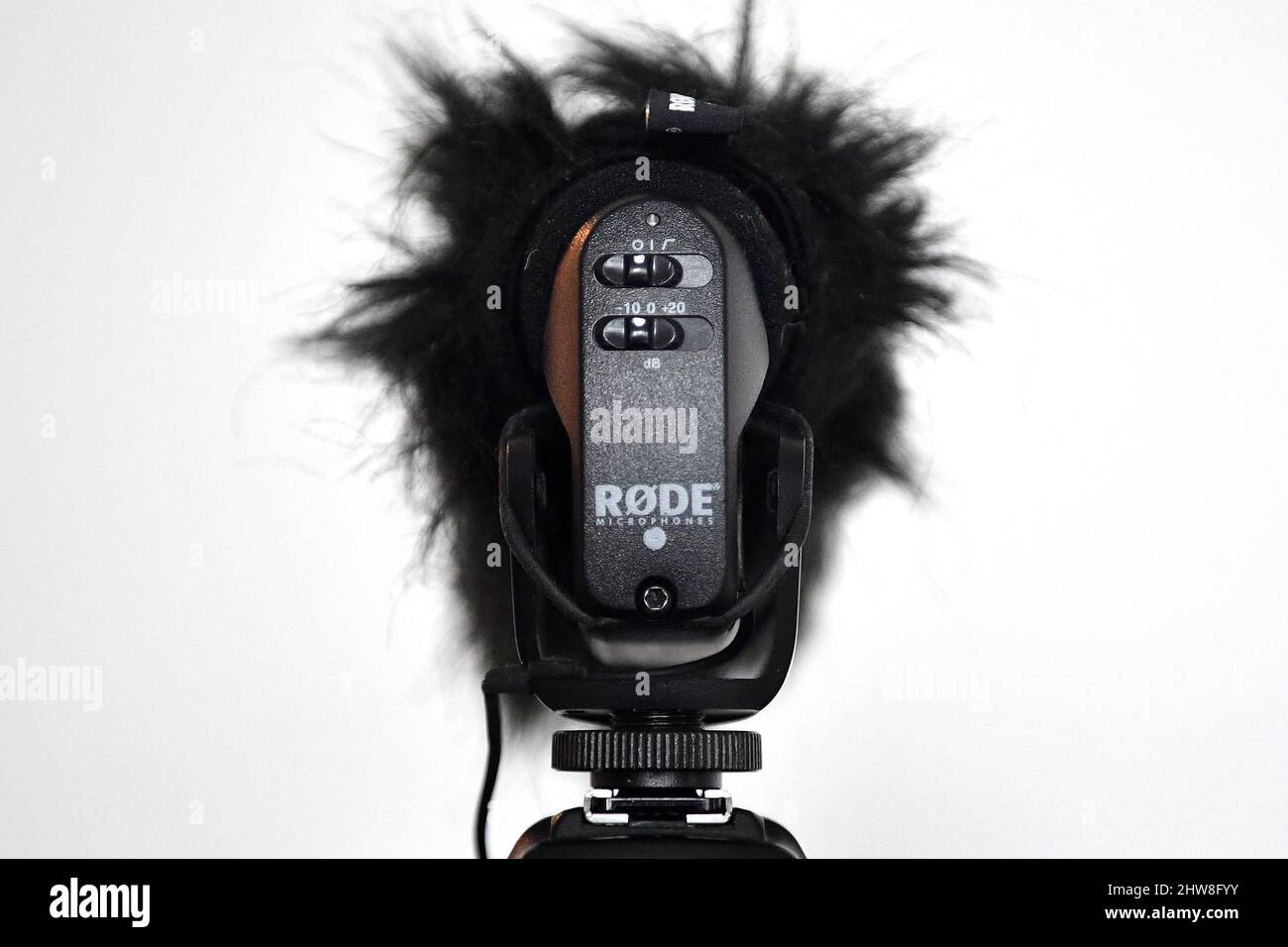 Rode shotgun microphone. mic. Manchester, UK Stock Photo - Alamy