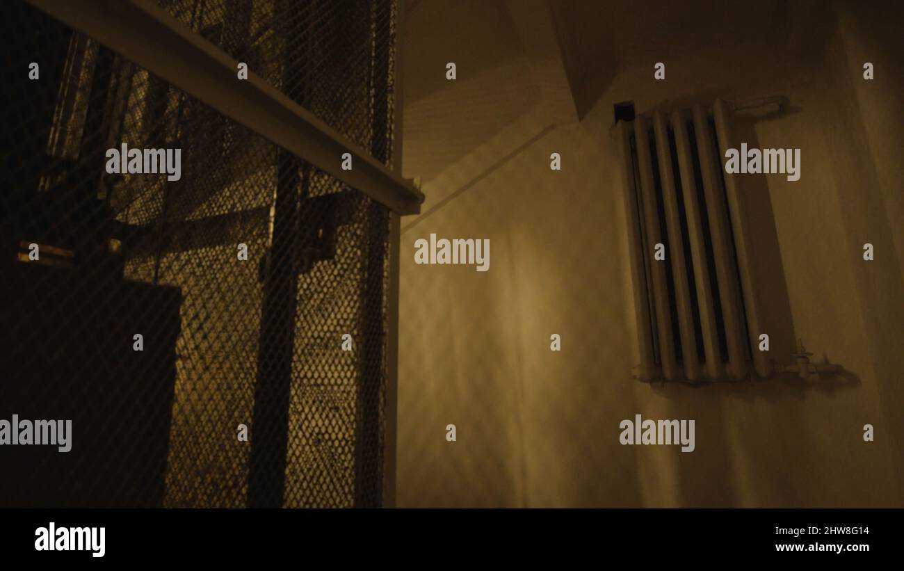 Old Elevator Is Moving In House Stock Footage Old Lift Is Operated In
