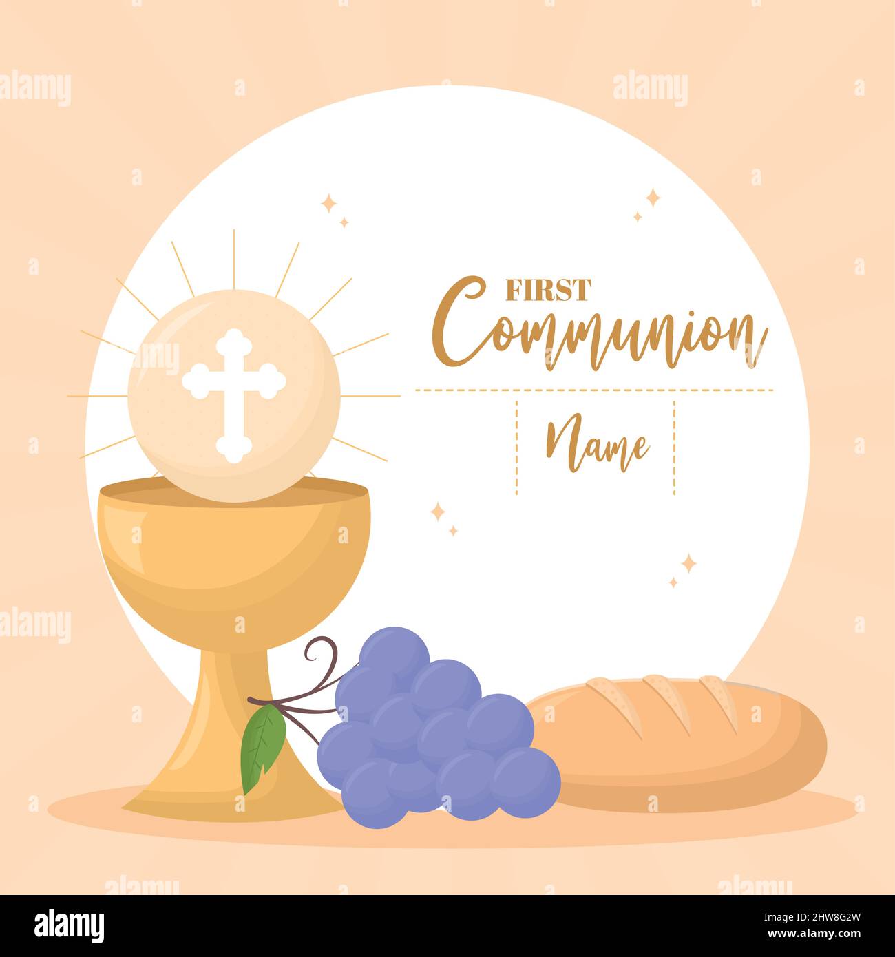 first communion items poster Stock Vector Image & Art - Alamy