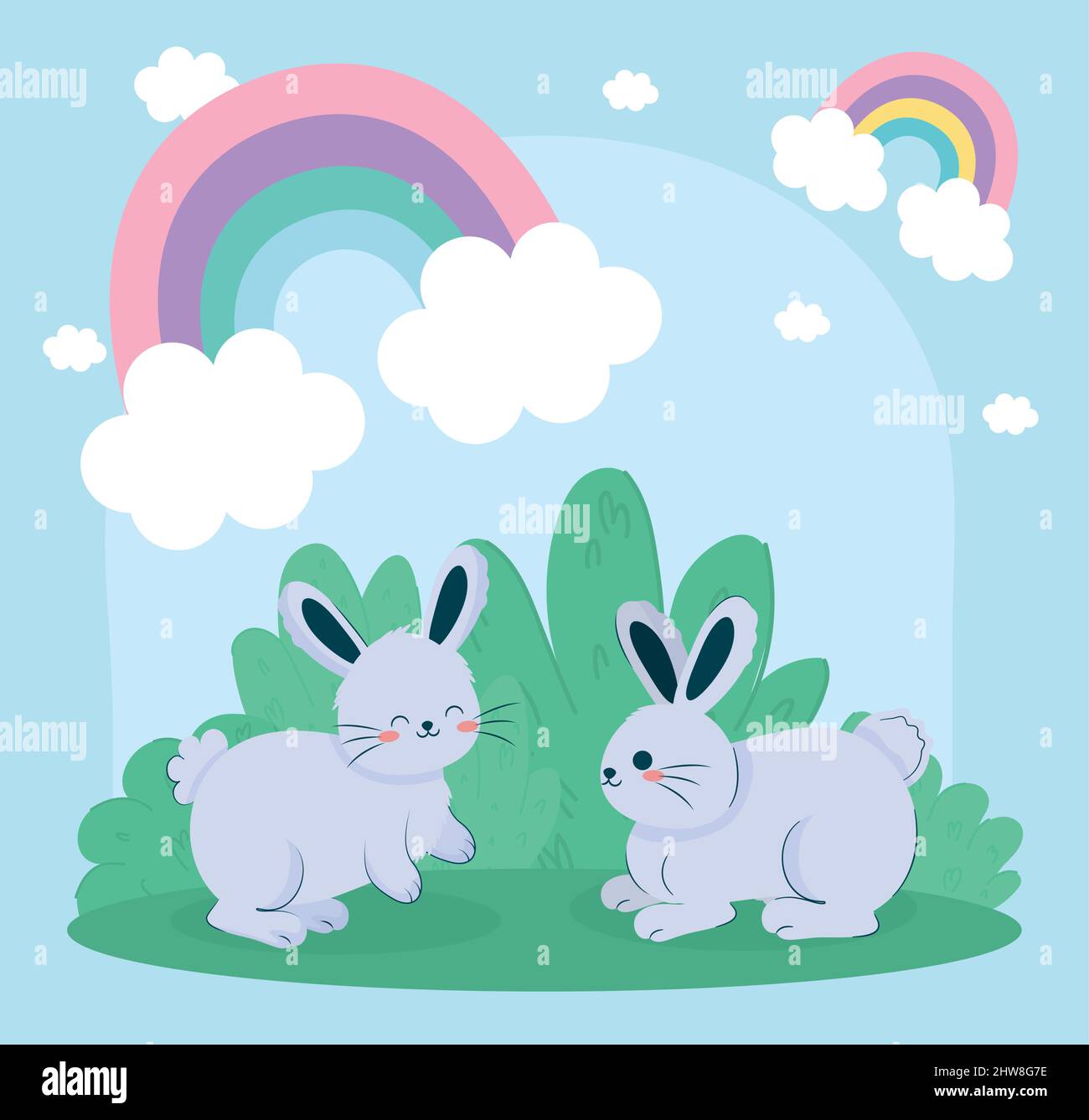blue bunnies poster Stock Vector Image & Art - Alamy