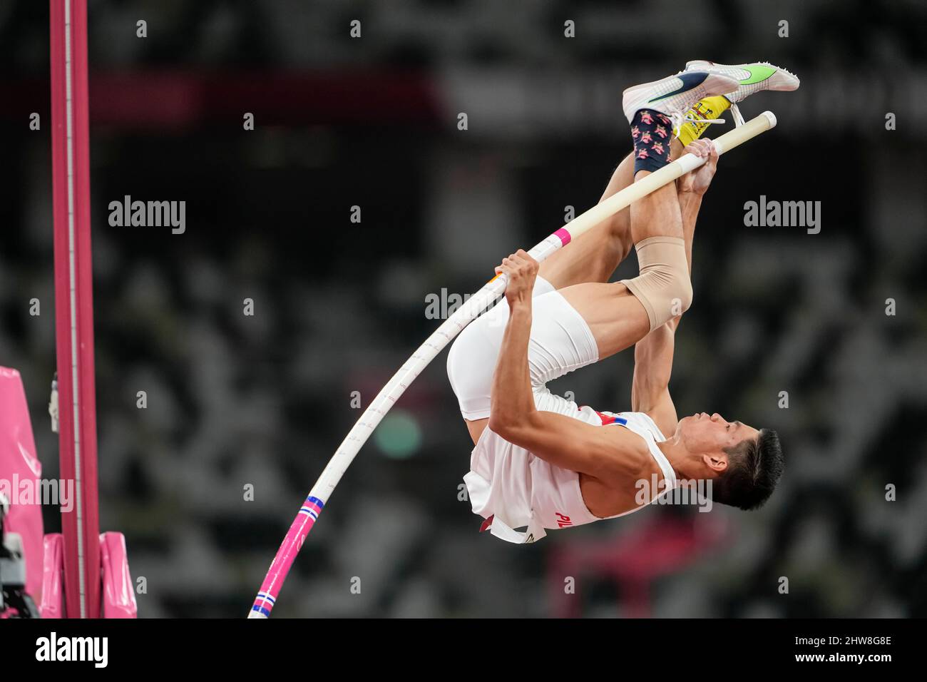 Ernest John Obiena participating in the Tokyo 2020 Olympics in the pole ...