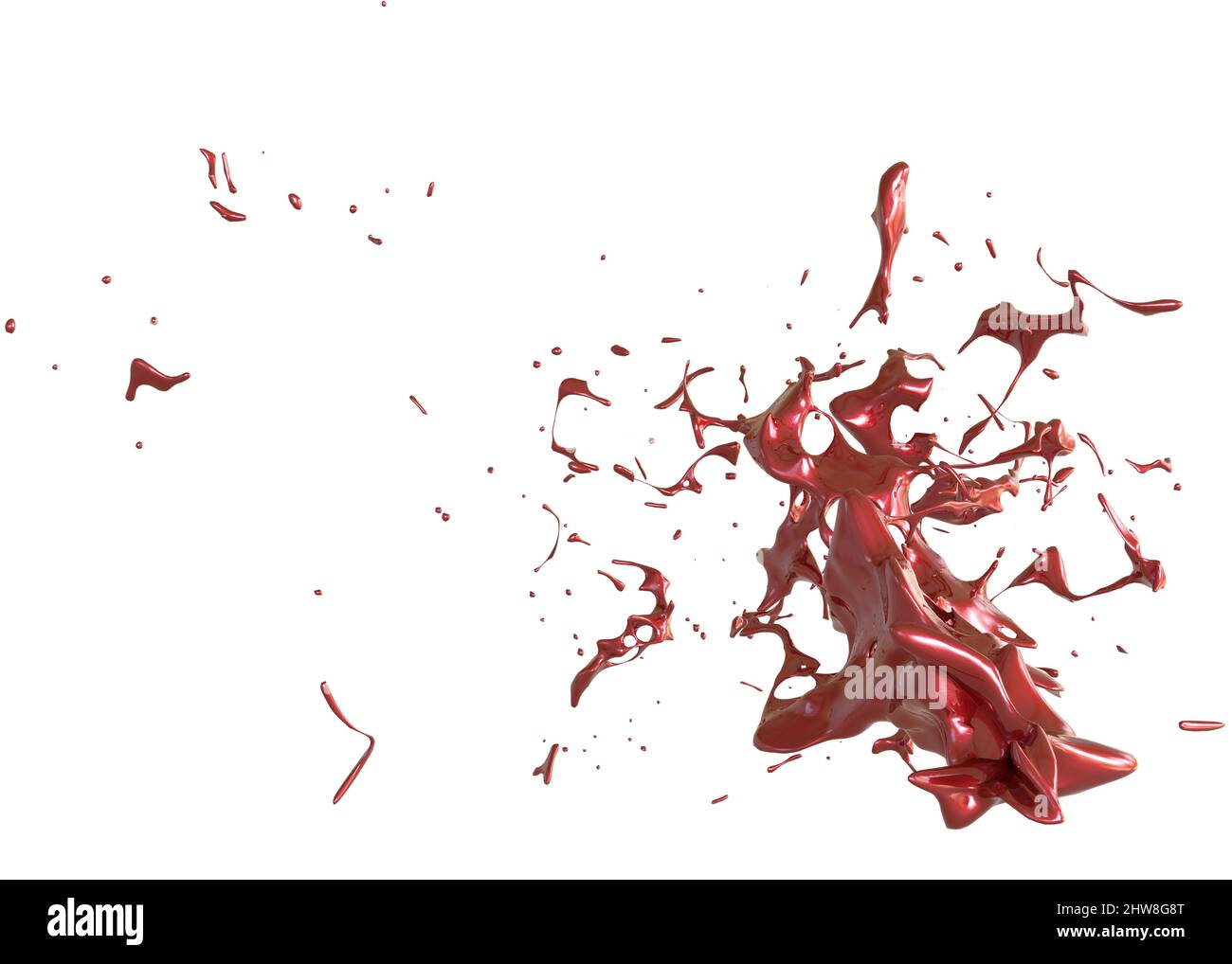 Abstract paint splash of red color, 3d illustration Stock Photo - Alamy