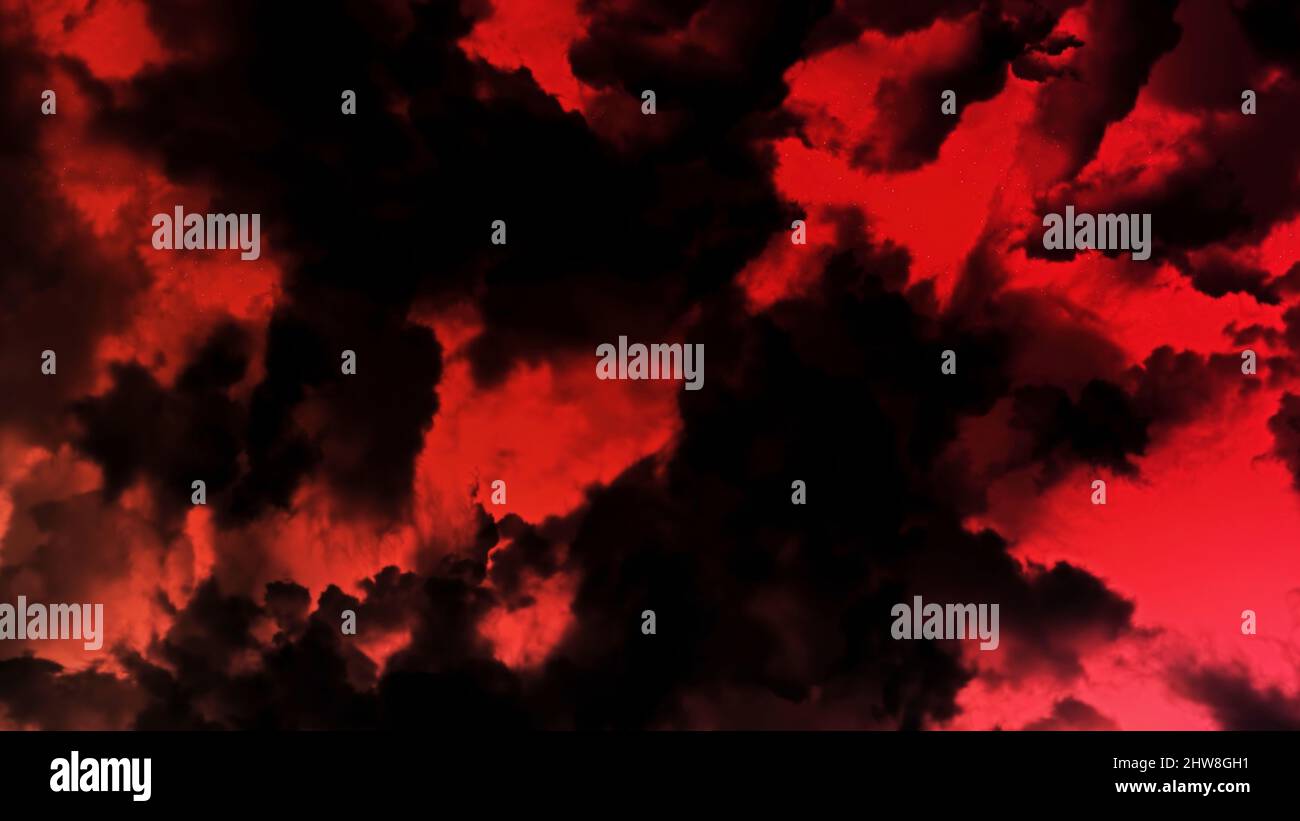 Black clouds on background colored starry sky. Animation. Abstract ...