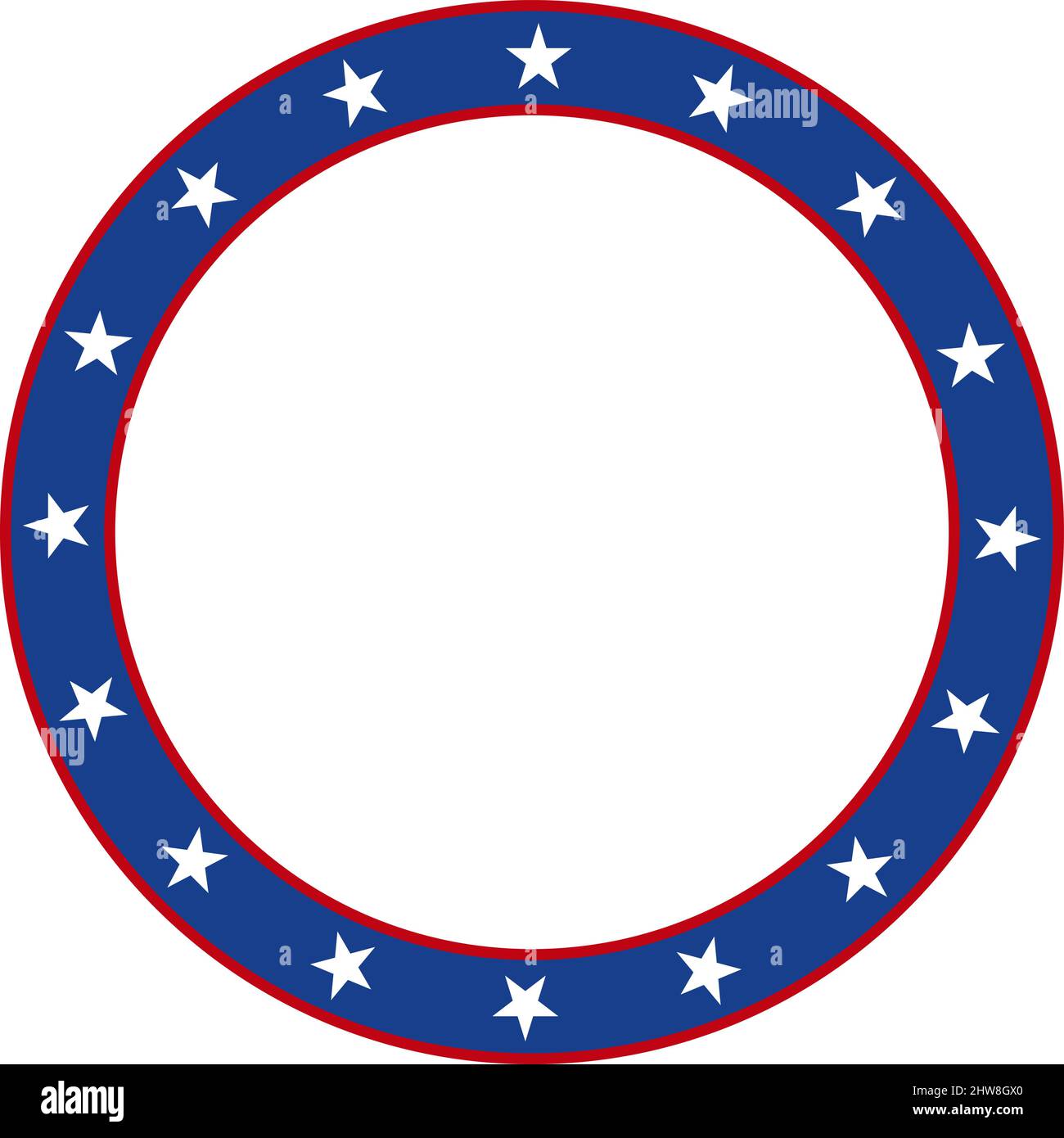 Red, white, and blue circle design with stars - Vector Illustration ...