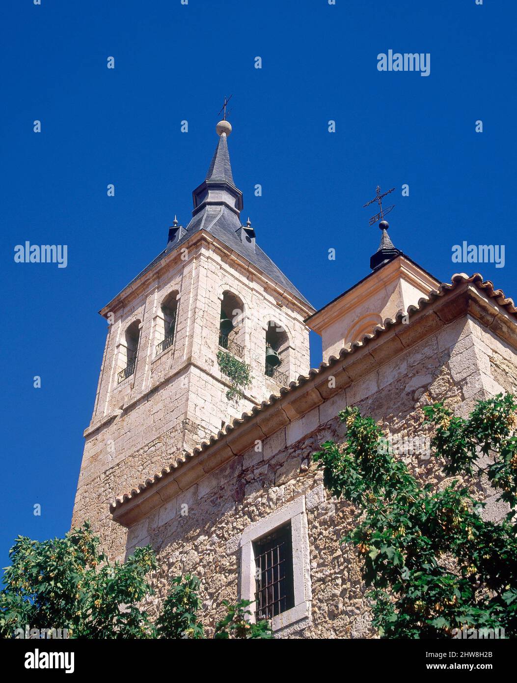 TORRE CAMPANARIO. Location: IGLESIA DE LA ASUNCION. TORRES DE LA ALAMEDA. MADRID. SPAIN Stock ...