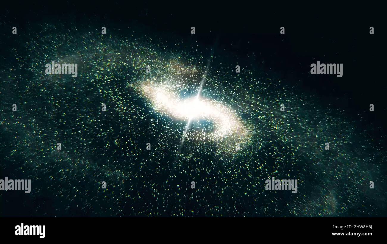 Rotating spiral galaxy - deep space exploration. Animation of a galaxy ...