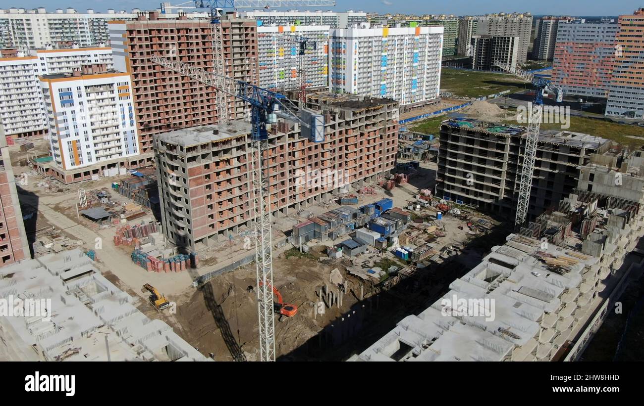 Development of residential areas. Motion. Construction of new ...