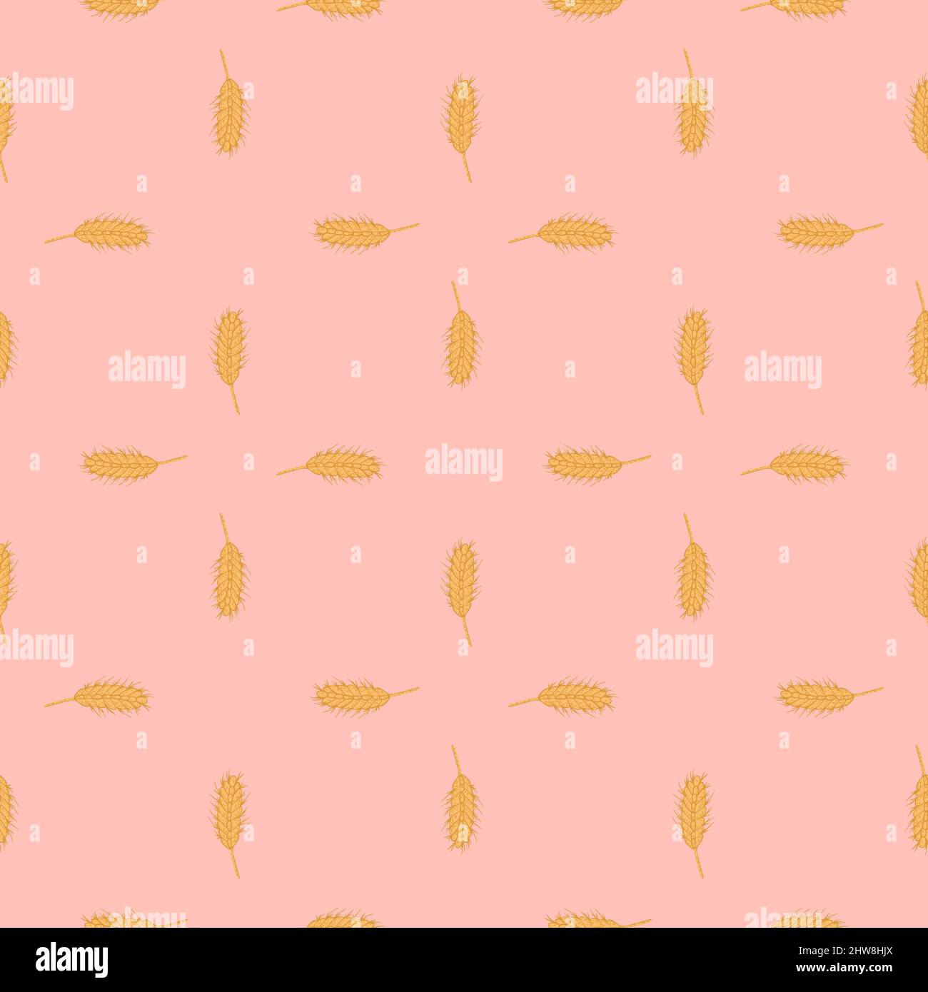 Wheat seamless pattern. Cereal crop sketch. Repeated texture in doodle ...
