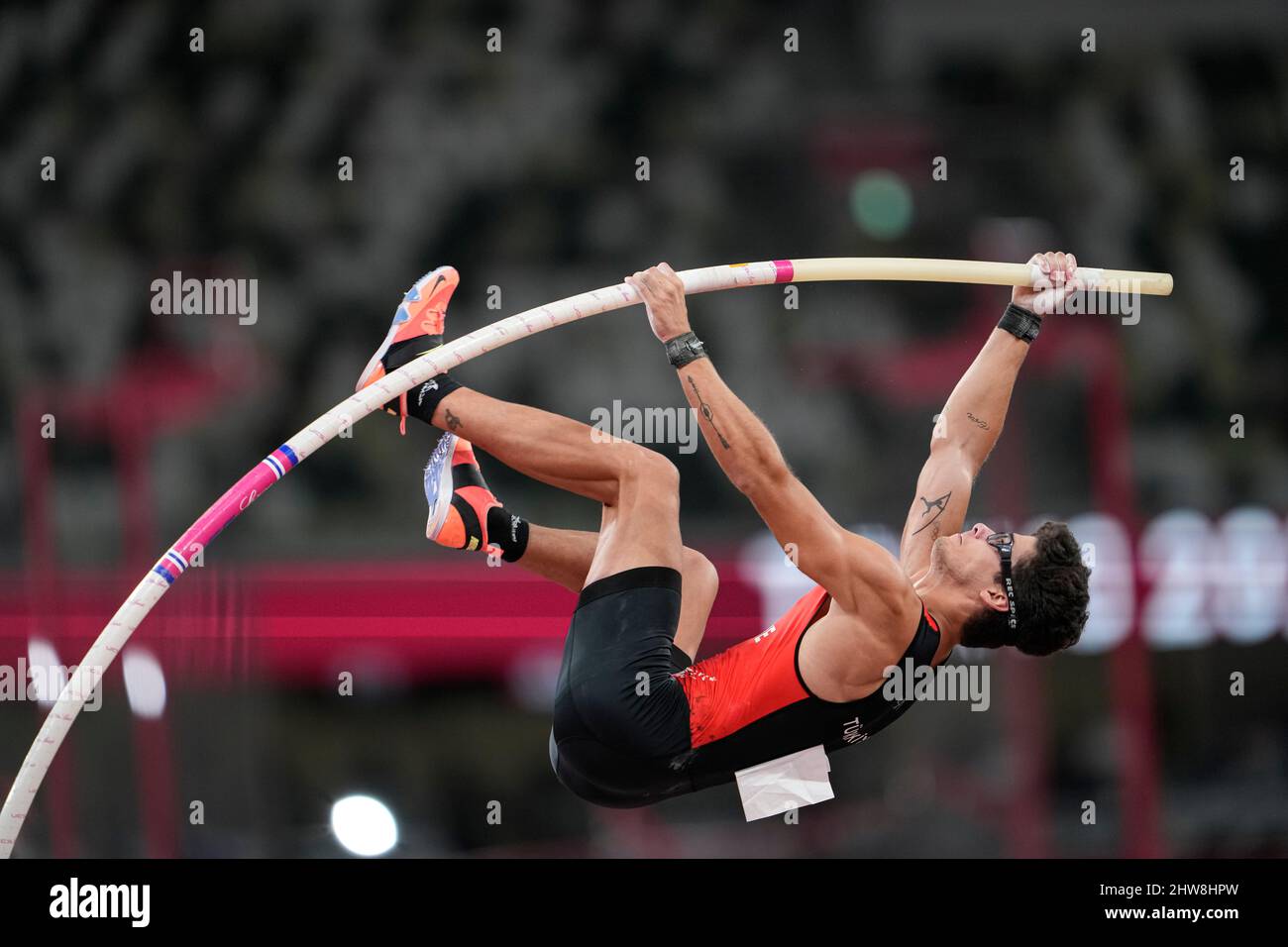 Ersu Sasma participating in the Tokyo 2020 Olympics in the pole vault ...