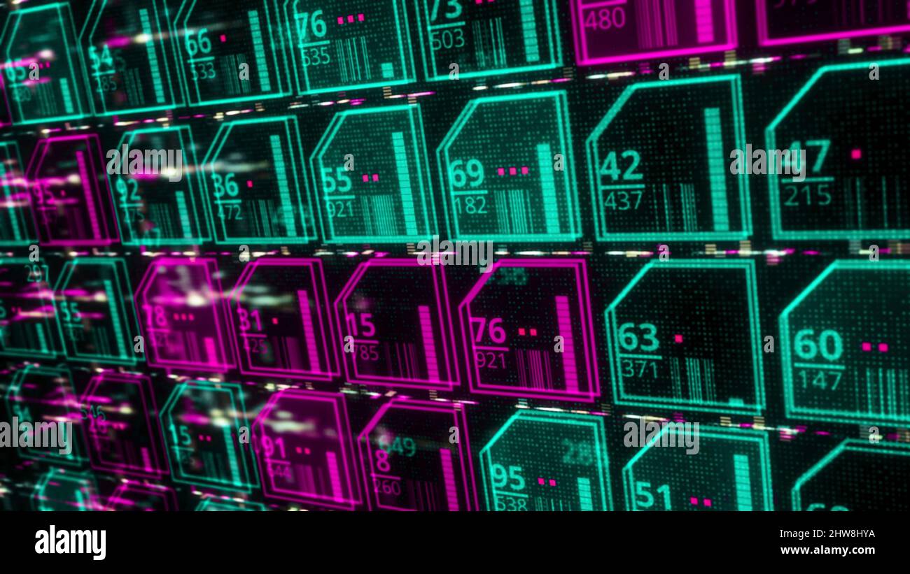 Abstract animation of futuristic information technology concept ...