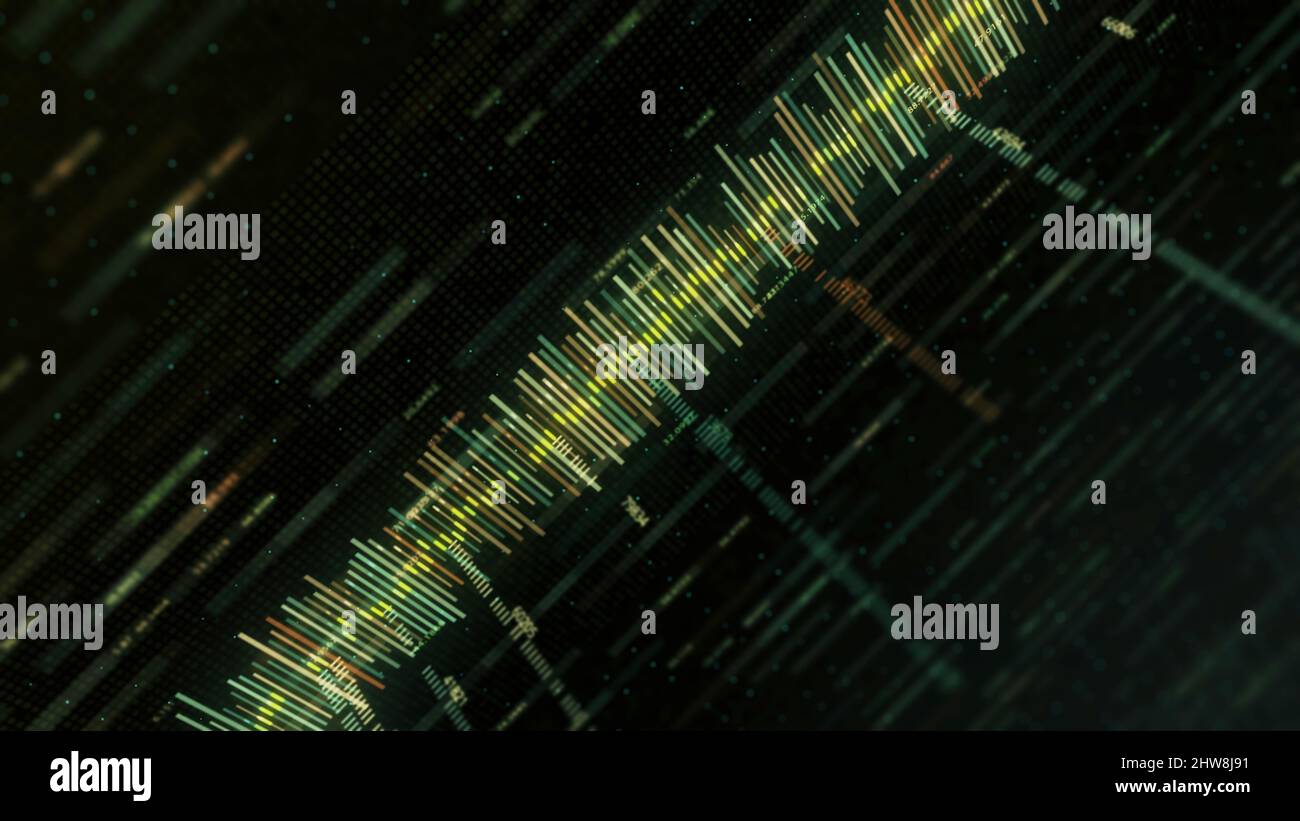 Abstract background with music track and numbers. Animation. Abstract ...