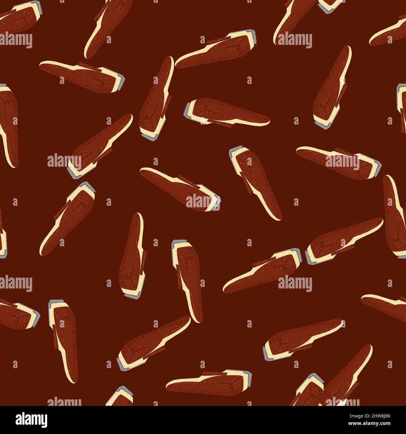 Clippers seamless pattern on. Vintage barber shops elements in doodle ...