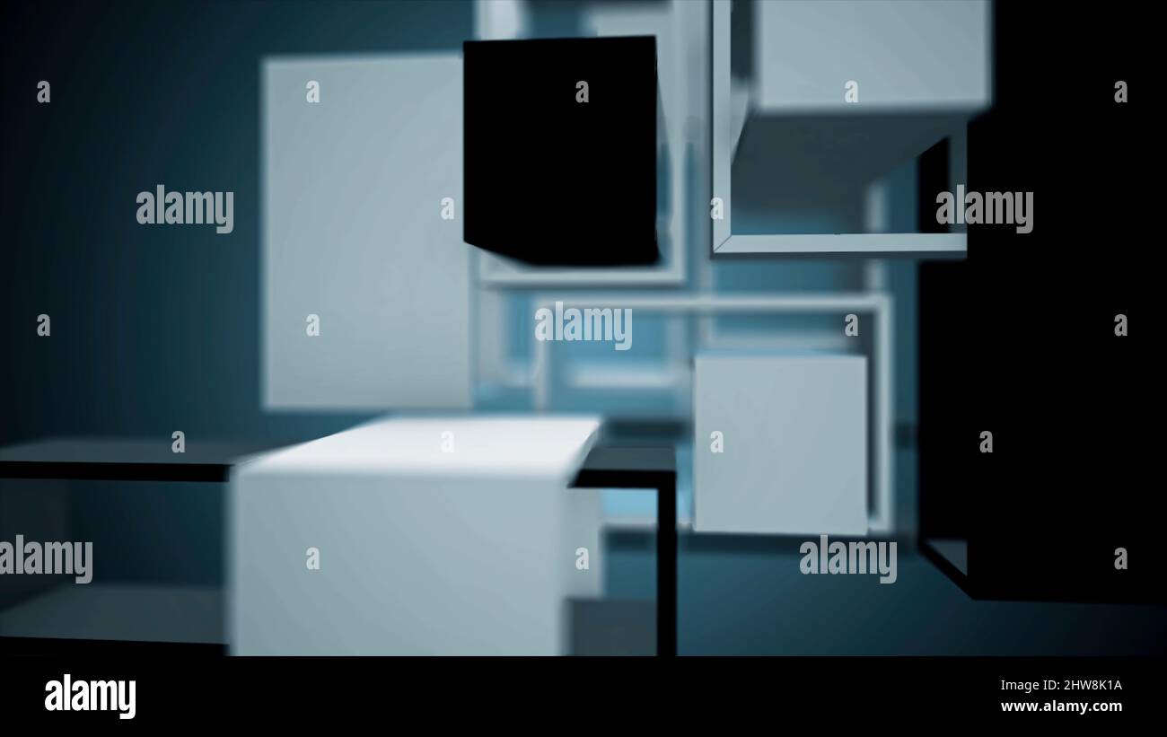 Abstract Animation Of Rotating Rectangular Design Elements Of Rectangular Design Rotating On