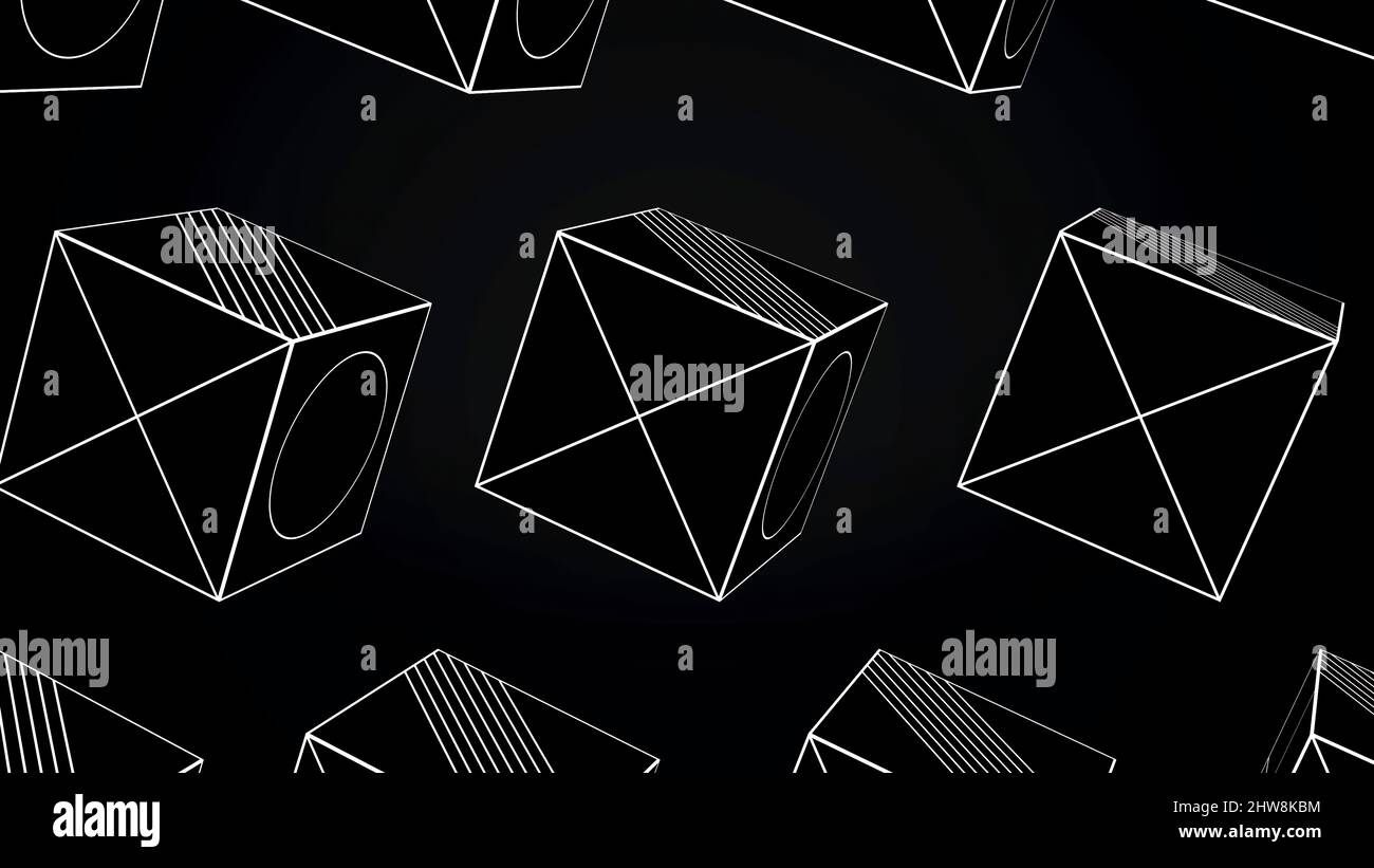 Rotating Cubes Animation - Looping. Animation rotating cubes of white ...