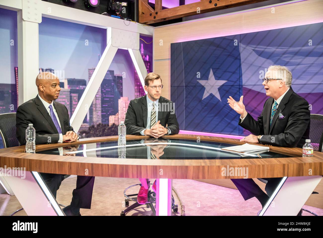 Austin Texas USA, Feb. 24 2022: Texas political reporters Gromer ...