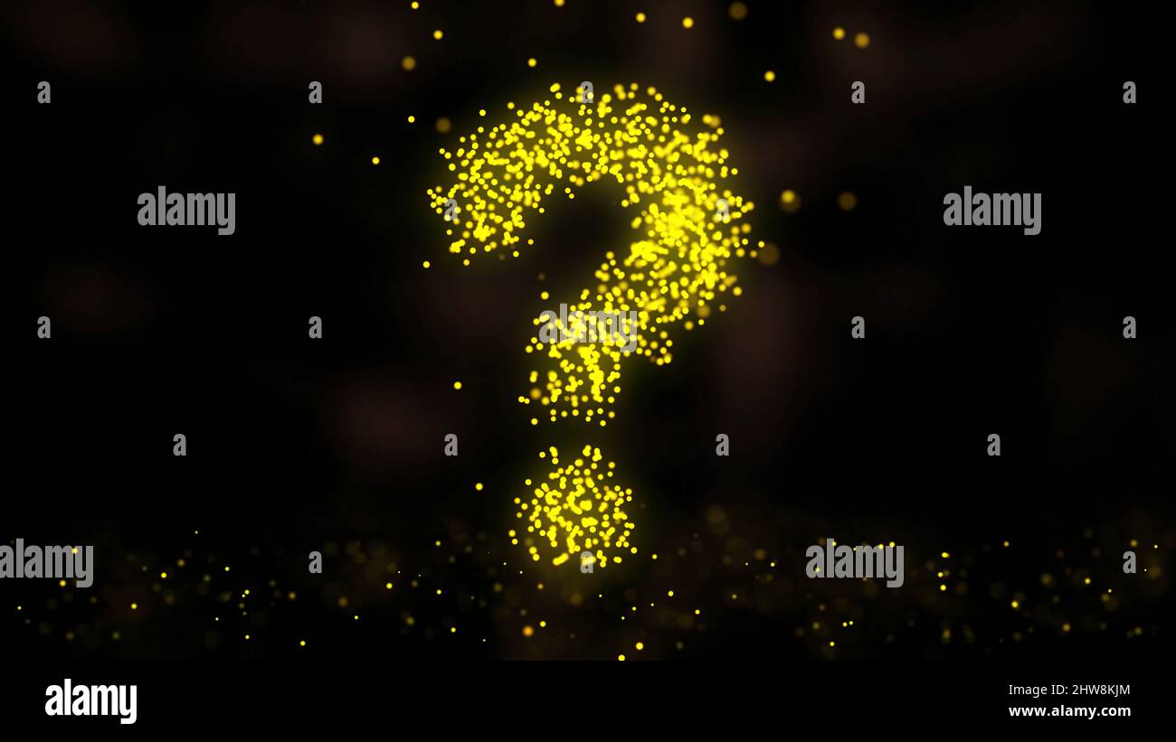 Animation of Question Mark symbol on black background. Abstract ...