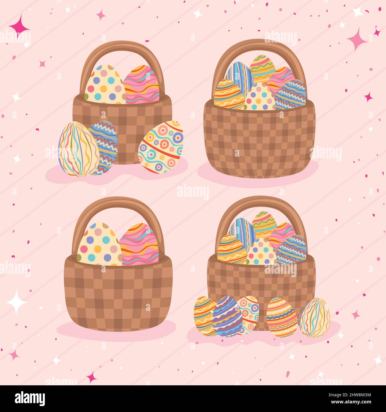 four eggs basket Stock Vector Image & Art - Alamy