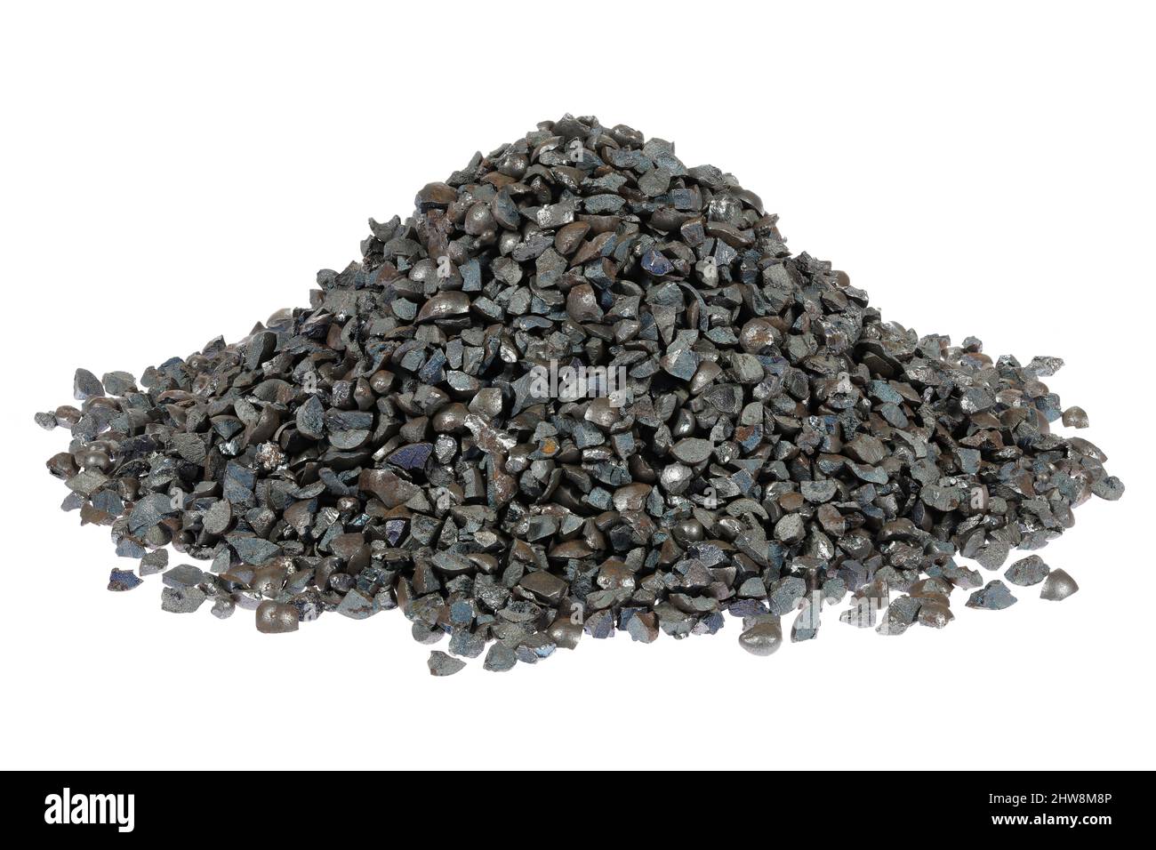 iron granules isolated on white background Stock Photo - Alamy