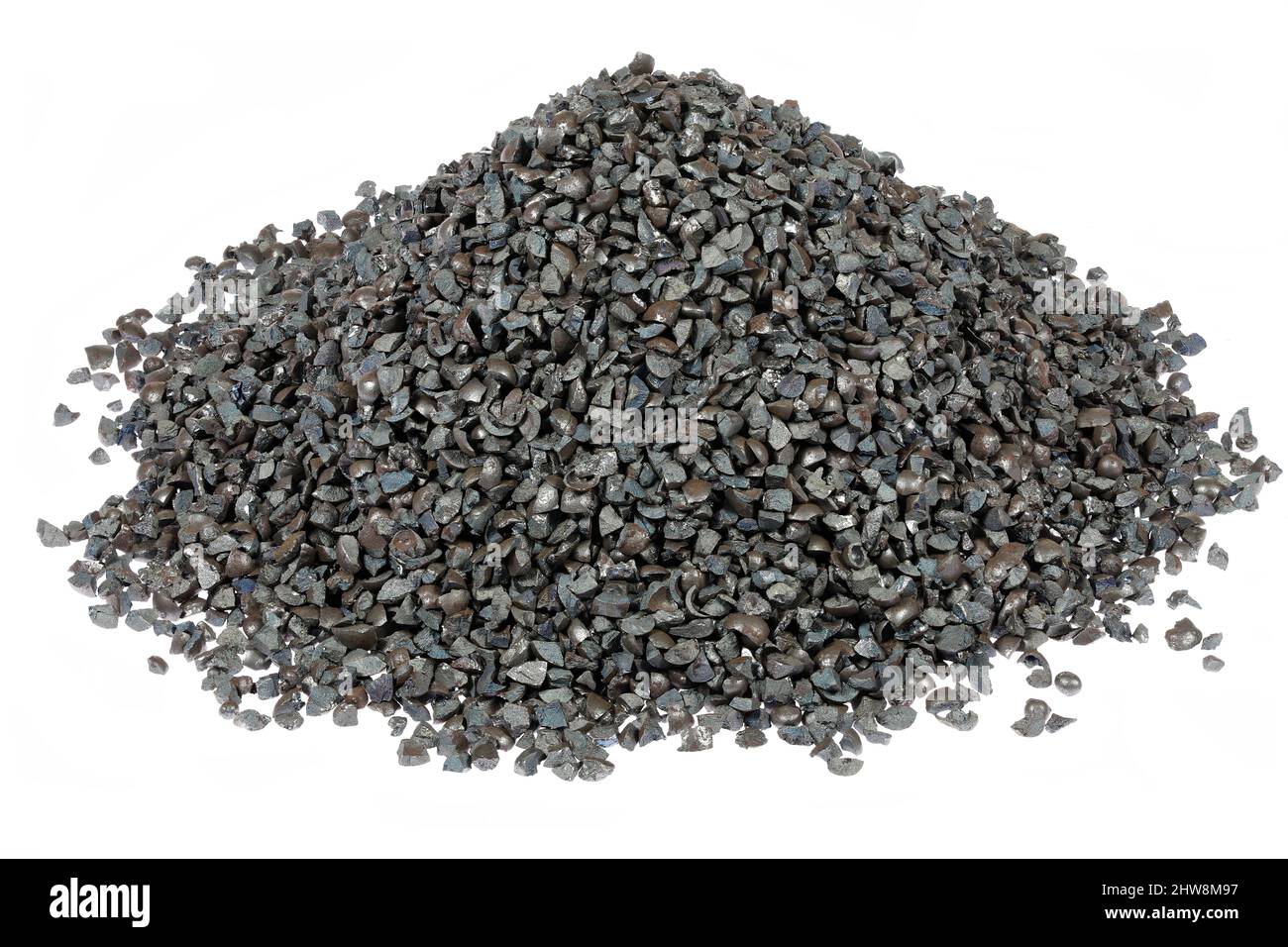 iron granules isolated on white background Stock Photo - Alamy