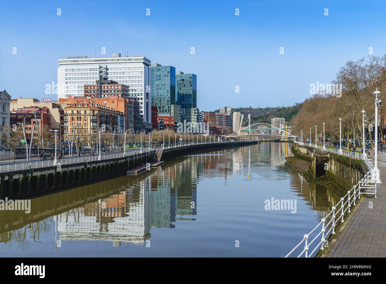 Bilbao, Spain, February 15, 2022. View of the city of Bilbao and the ...