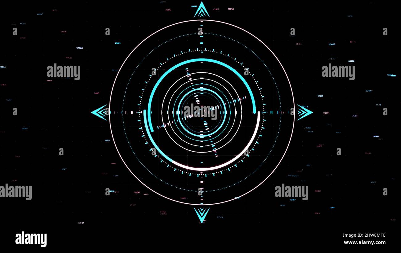 Abstract animation with circles in spy style. Animation. Computer ...