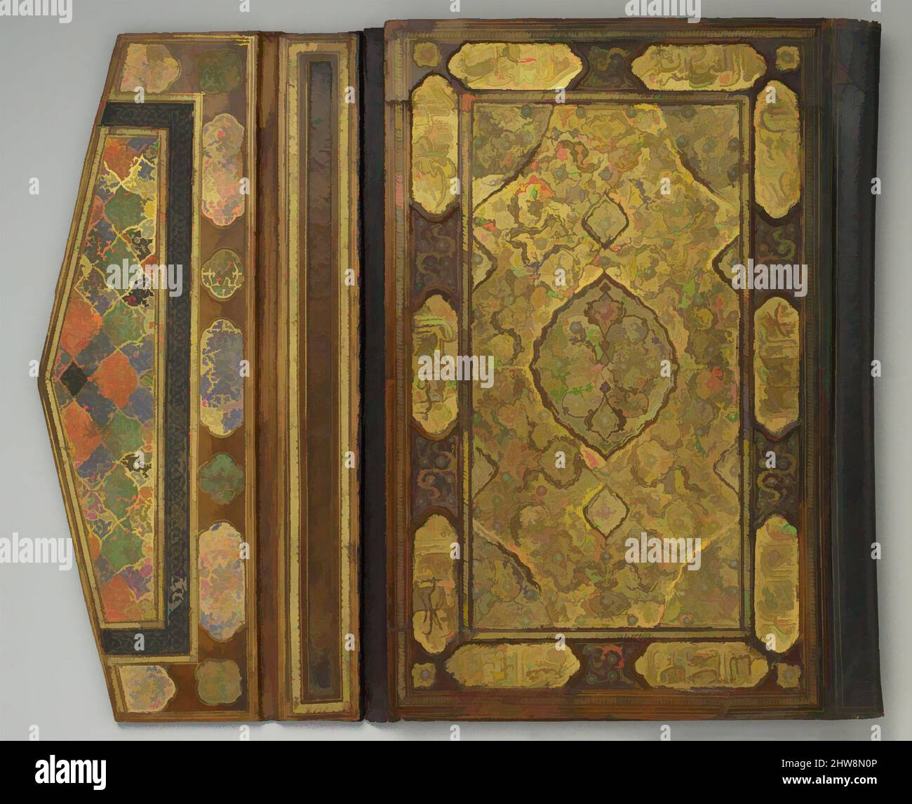 Art inspired by Qur'an Bookbinding Inset with Turquoise, 16th century ...