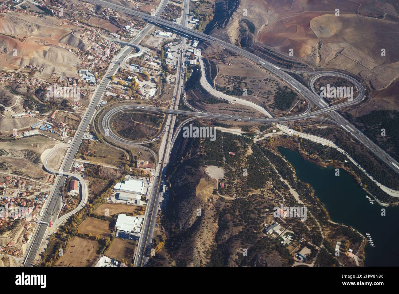 Ankara, Turkey - November 9, 2021: View of Bayindir dam and Bayindir ...