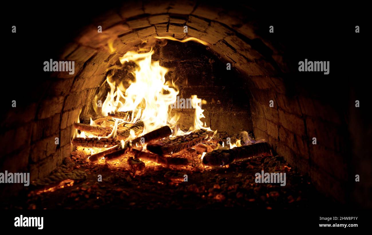 Fire in the Russian stove. Fire In The Russian Traditional Stove. Heat ...