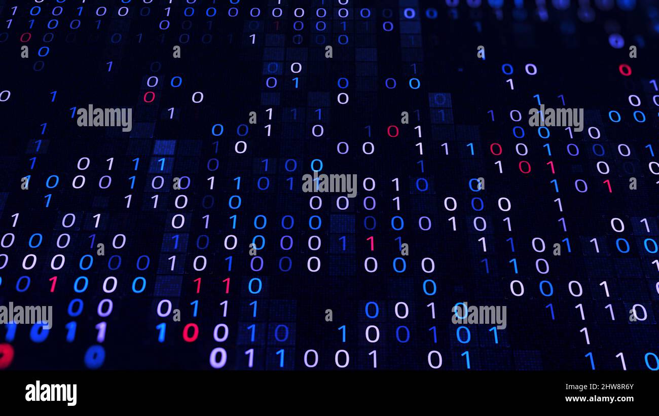 Background of multicolored binary codes. Animation. Beautiful ...