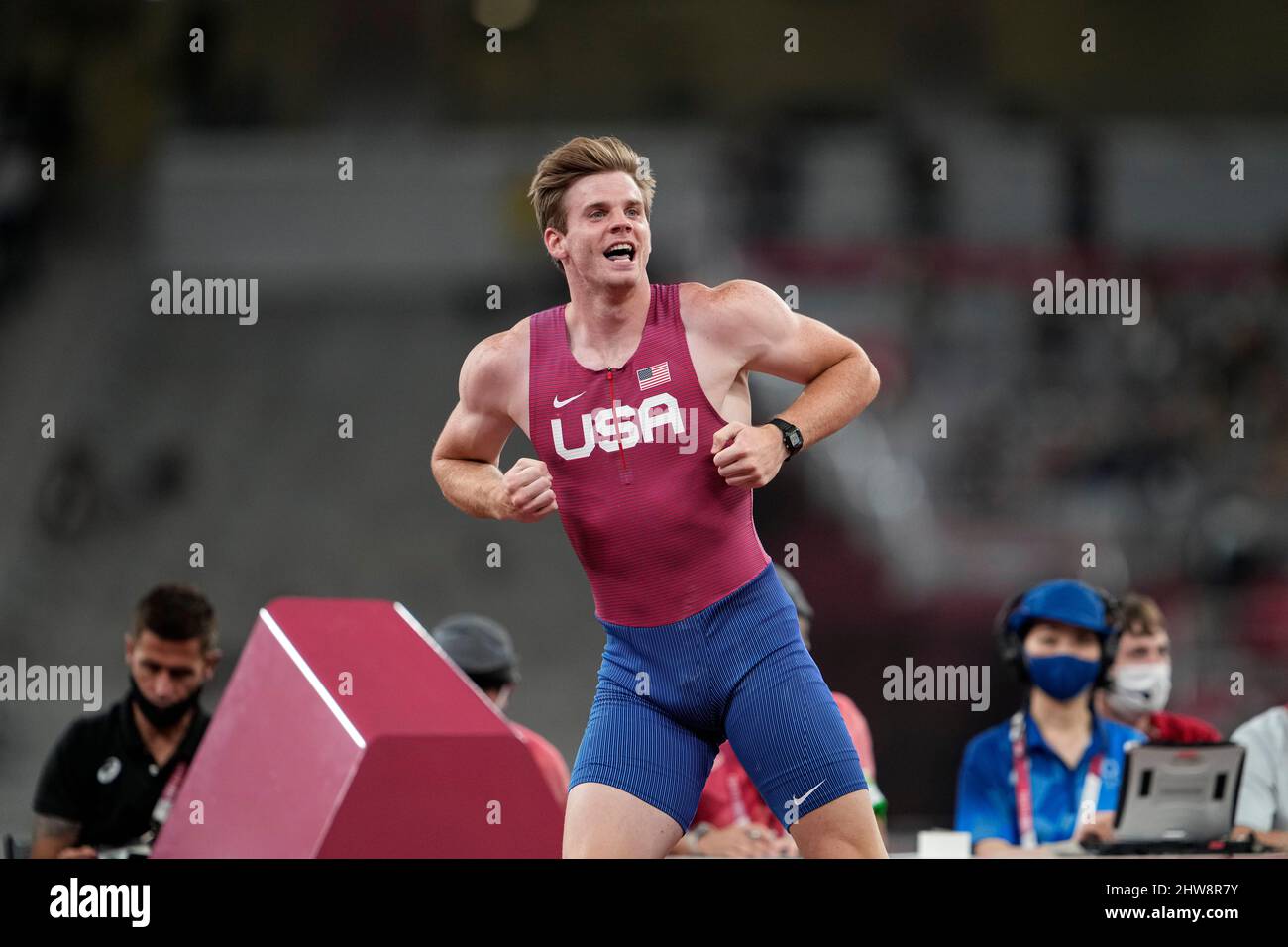 Christopher Nilsen participating in the Tokyo 2020 Olympics in the pole ...