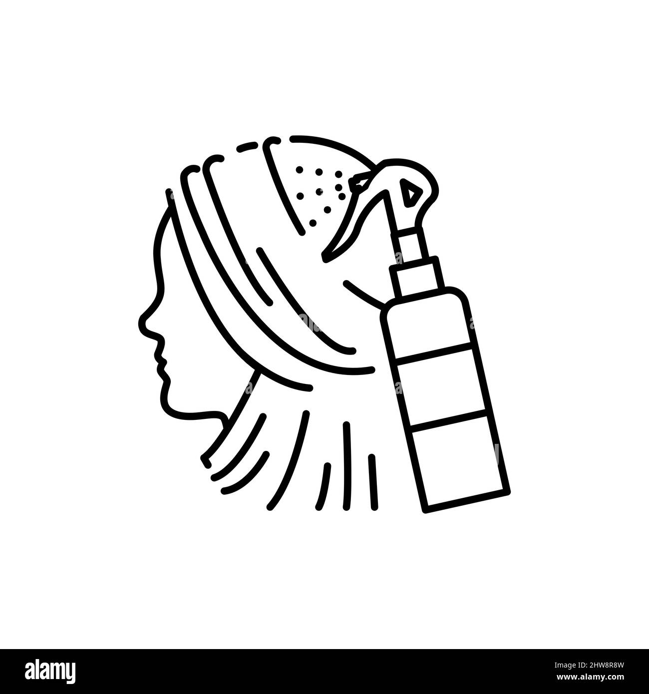 Woman hair styling color line icon. Beauty industry. Hairdresser ...