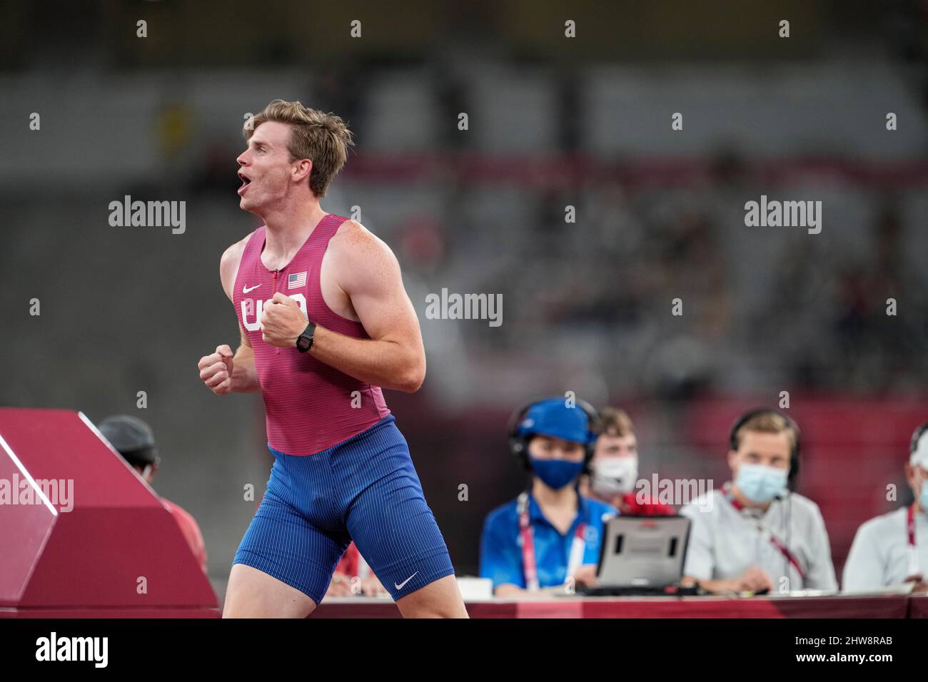 Christopher Nilsen participating in the Tokyo 2020 Olympics in the pole ...