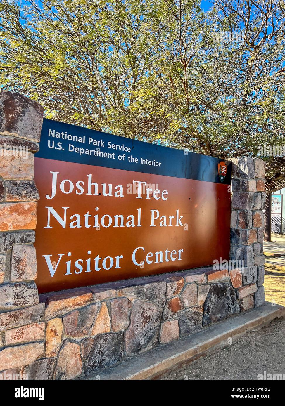 Daytime photo of a Joshua Tree National Park entrance sign in ...