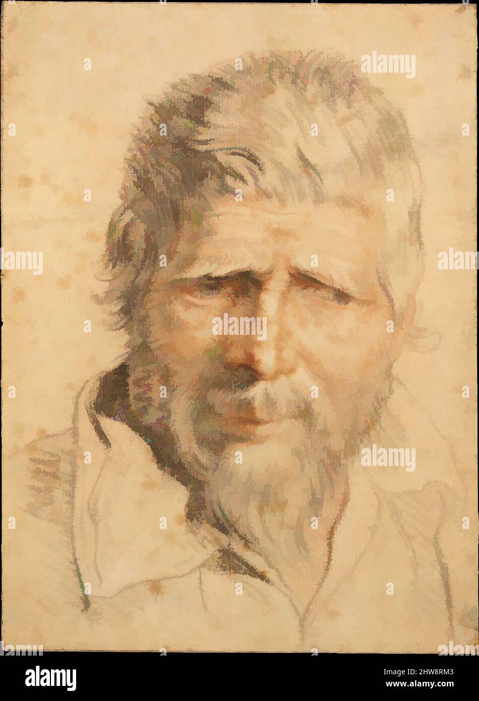 Black and red chalk with traces of white heightening hi-res stock ...