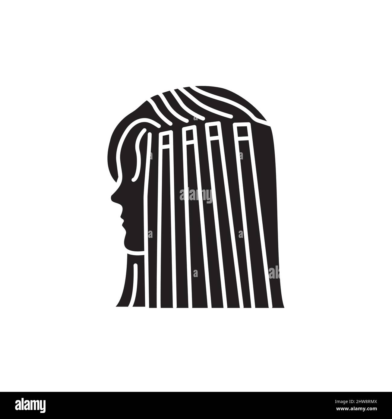 Hair extension color line icon. Beauty industry. Hairdresser service ...