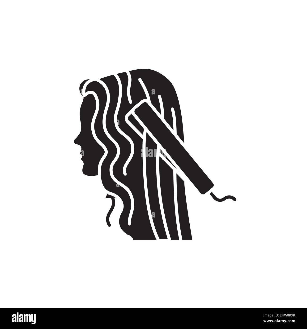 Straightening hair color line icon. Beauty industry. Hairdresser ...