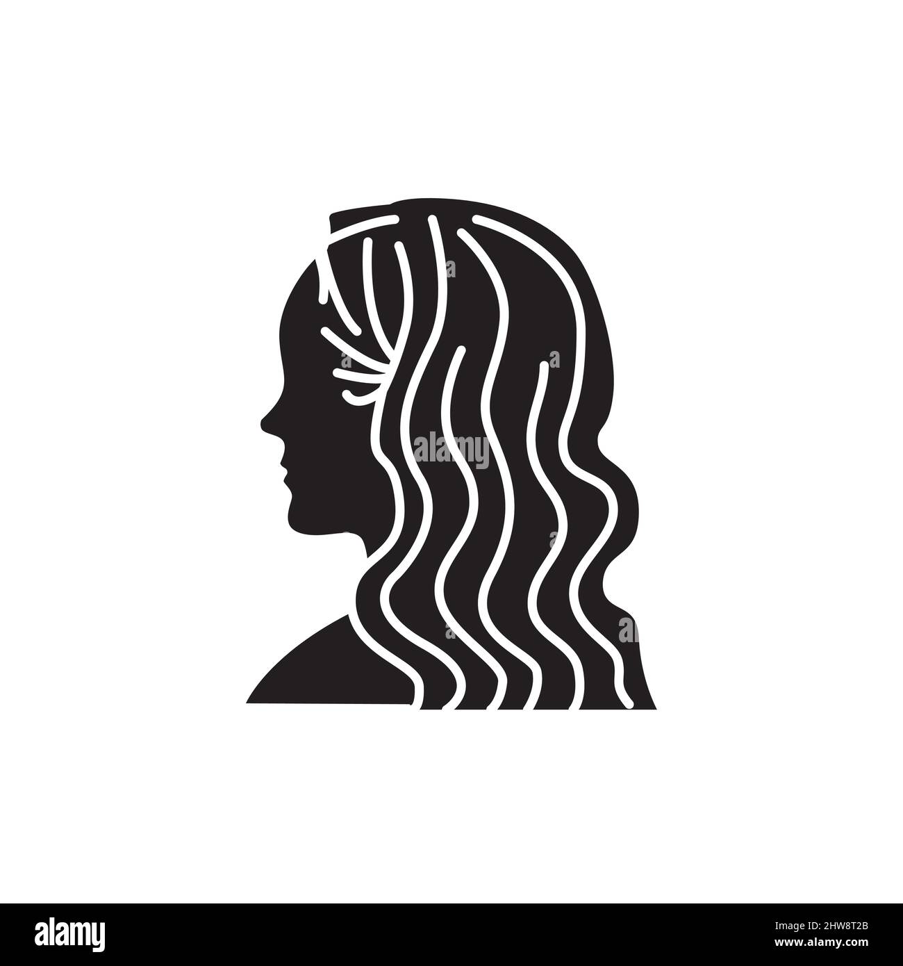 Woman hollywood wave color line icon. Beauty industry. Hairdresser ...