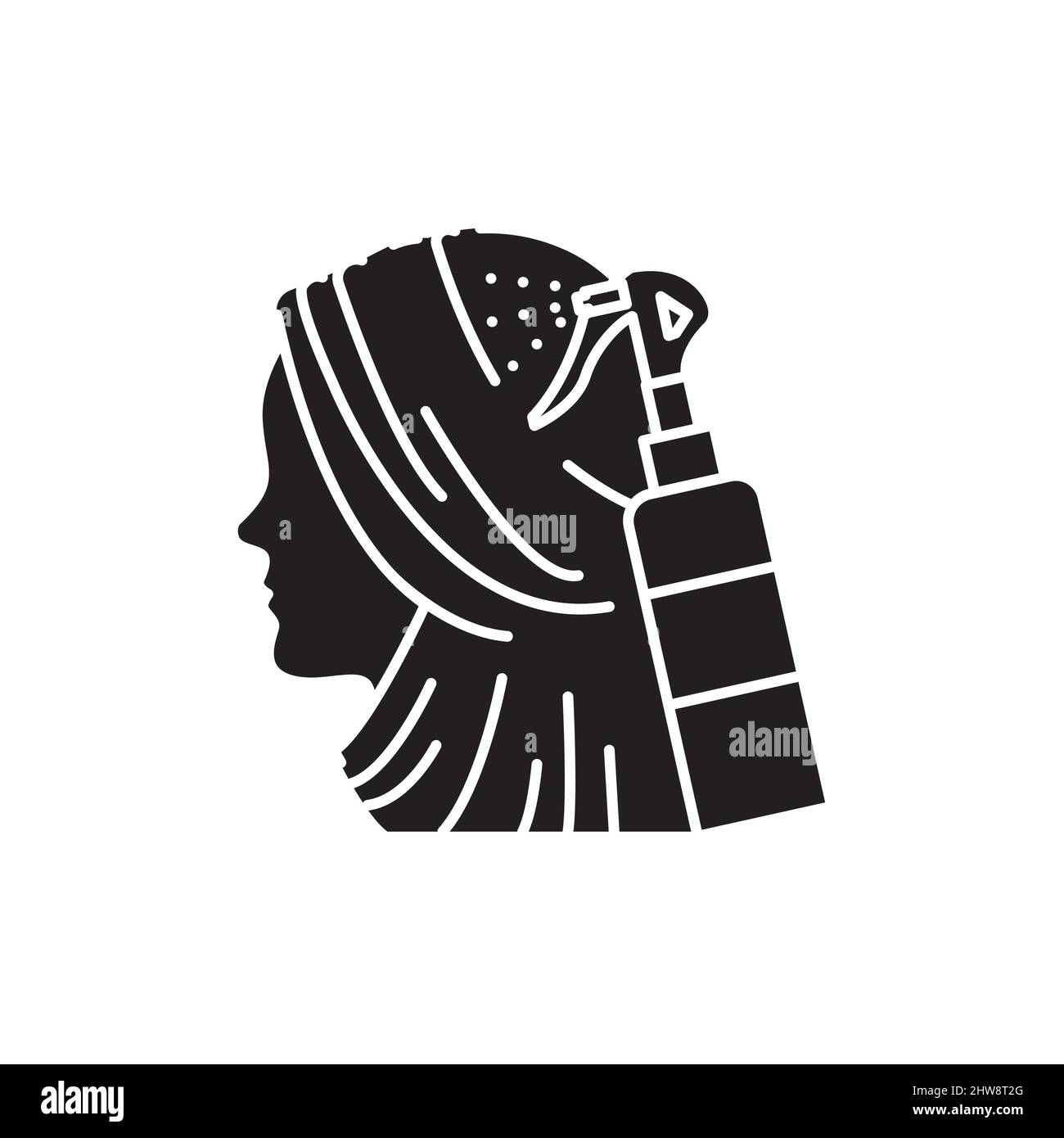 Woman hair styling color line icon. Beauty industry. Hairdresser ...